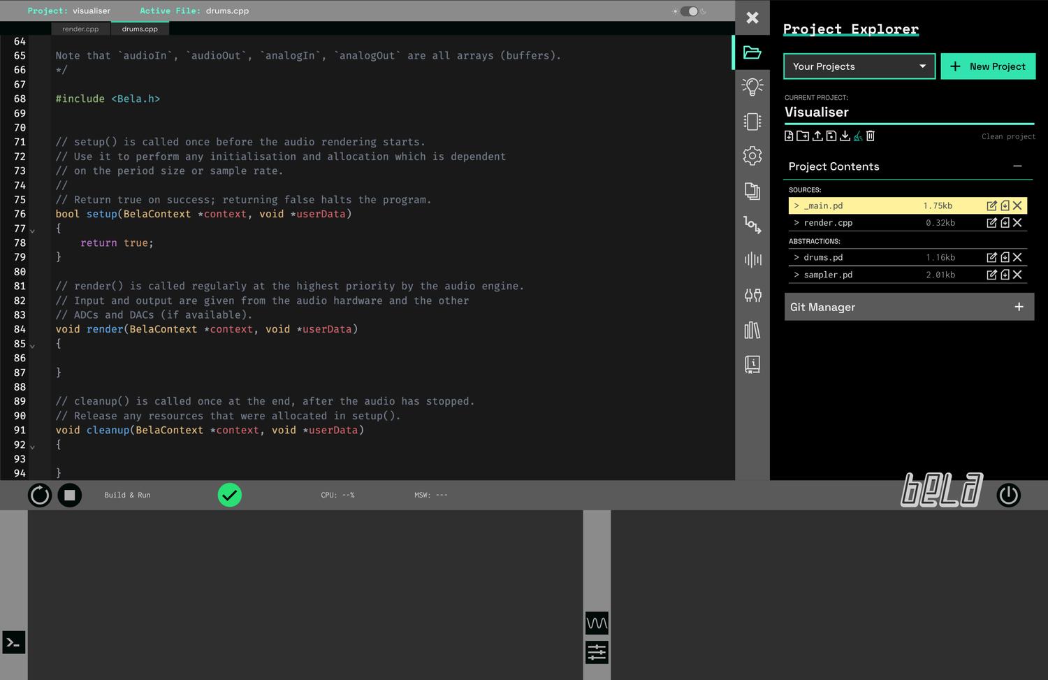 Bela Gem Stereo and Multi - What’s New in the Bela IDE - Faster ...